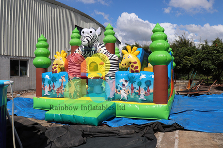 5*6m Animal Zoo Inflatable Park Safari Fun City Slide from China ...